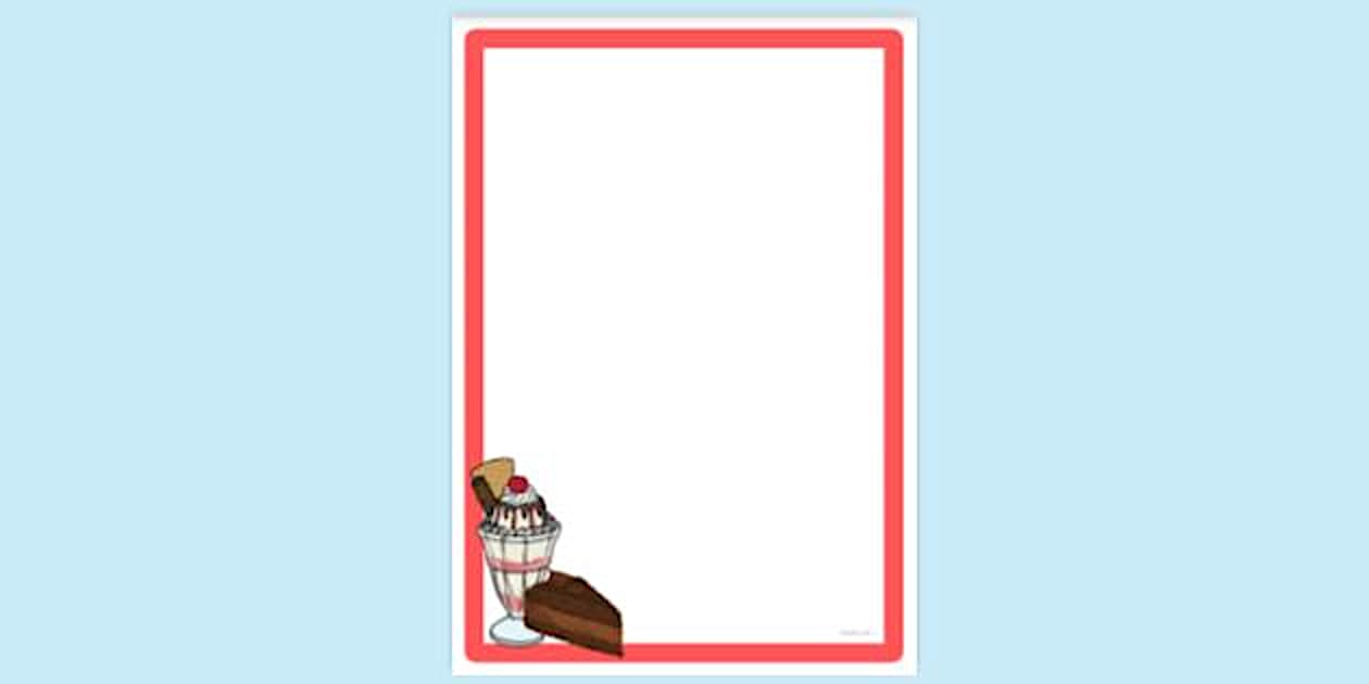 Simple Blank Pictures of Dessert Page Border | Page Borders