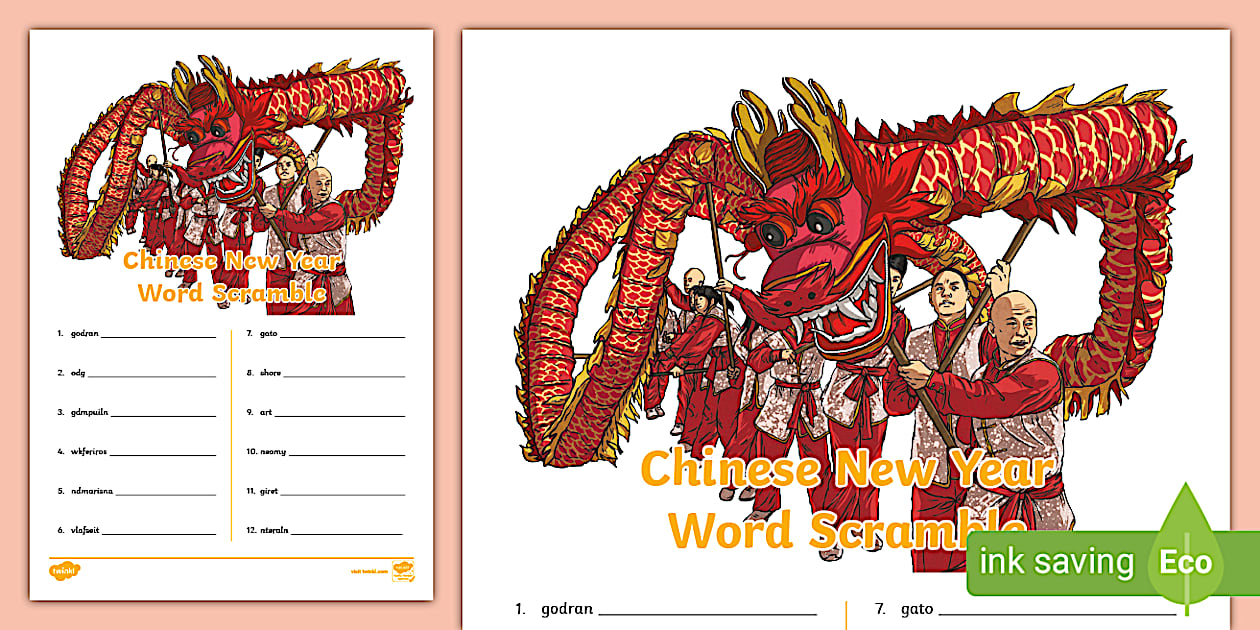 Chinese New Year Word Scramble KS2 (teacher made) - Twinkl