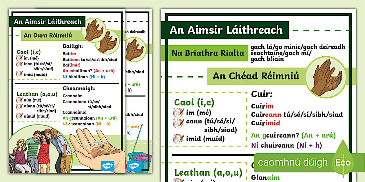 An Aimsir Láithreach (Na Briathra Rialta) | Twinkl