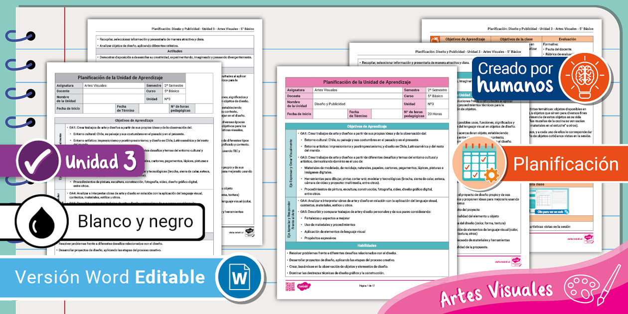 Planificación de la unidad 3 Artes Visuales 5º Básico