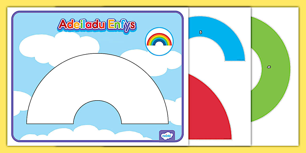 Taflen Weithgaredd Adeiladu Enfys (teacher made) - Twinkl