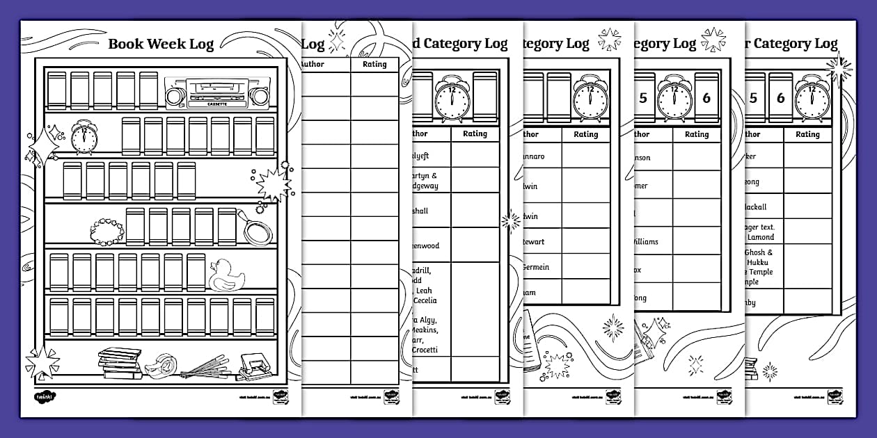 Book Week Reading Log/Challenge (teacher made) - Twinkl