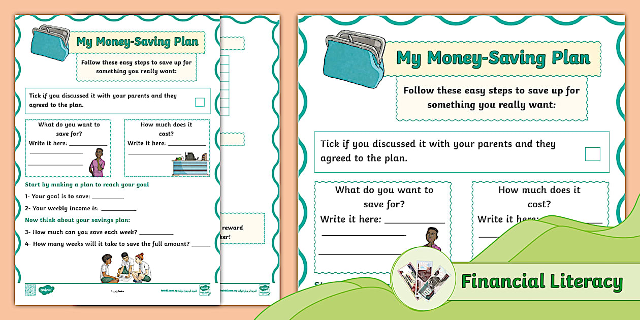 Saving Money Plan Activity Sheet (teacher made) - Twinkl