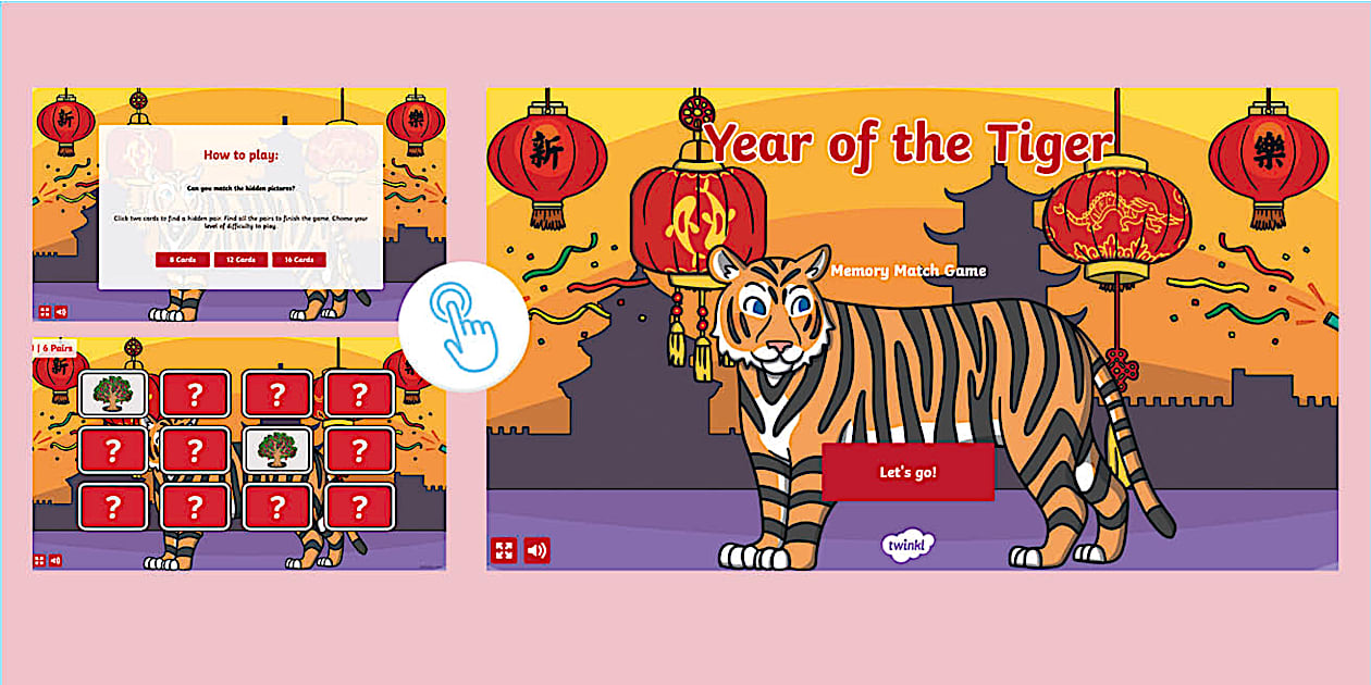 Year of the Tiger Interactive Matching Game (teacher made)