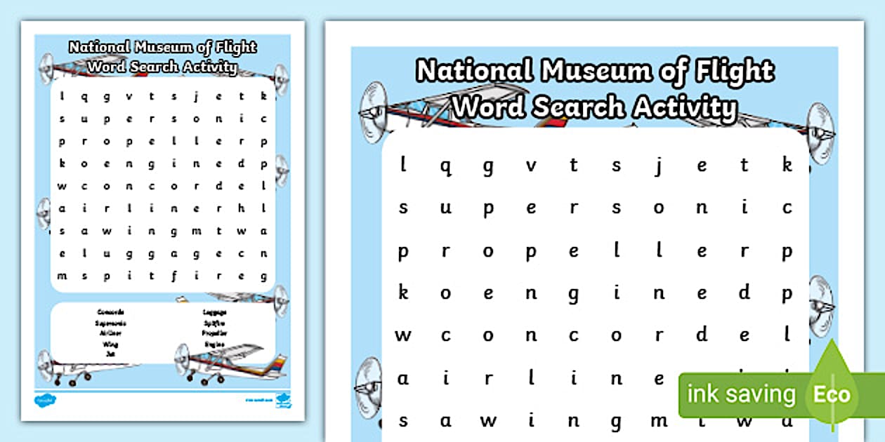 National Museum of Flight Word Search Activity | Twinkl