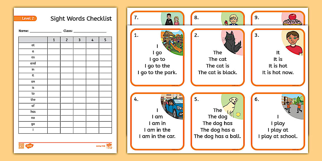 Phonics Sight Words Trees- Level 2 Cards for Eiken level 3- 5 英検3級から5級
