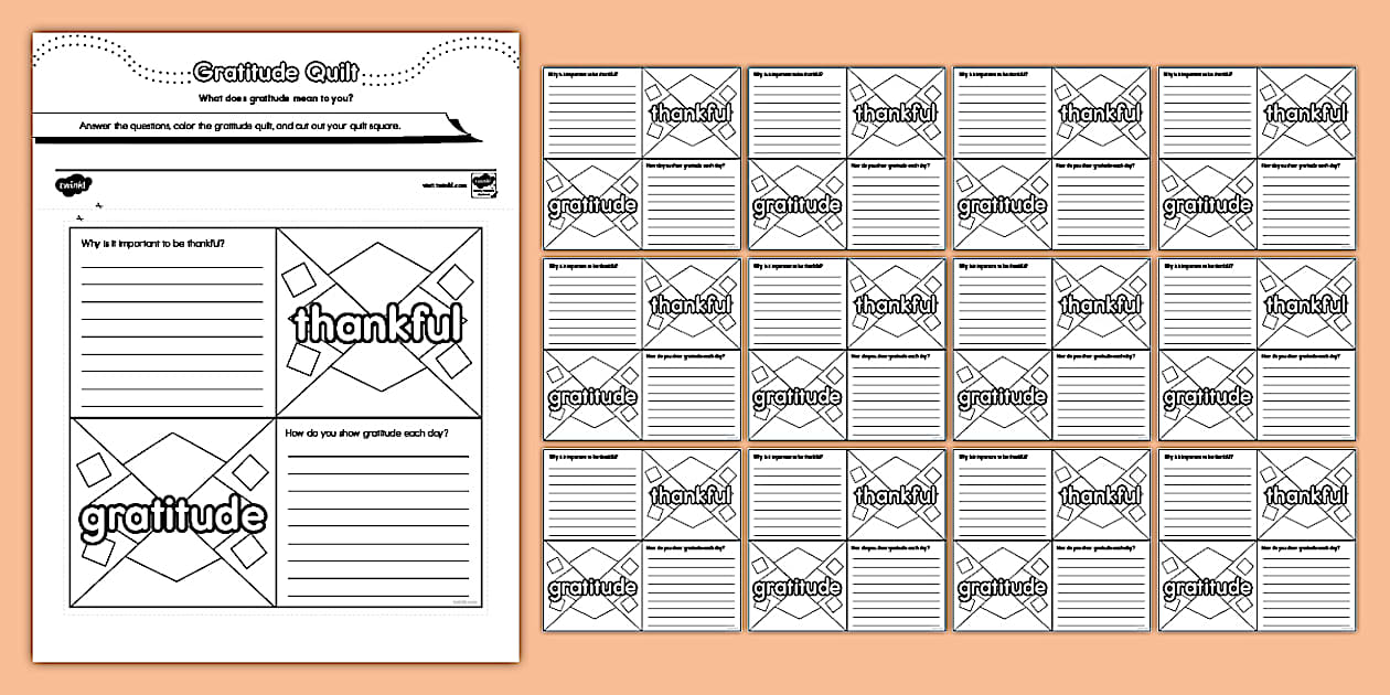 Gratitude Quilt Collaborative Class Project (teacher made)