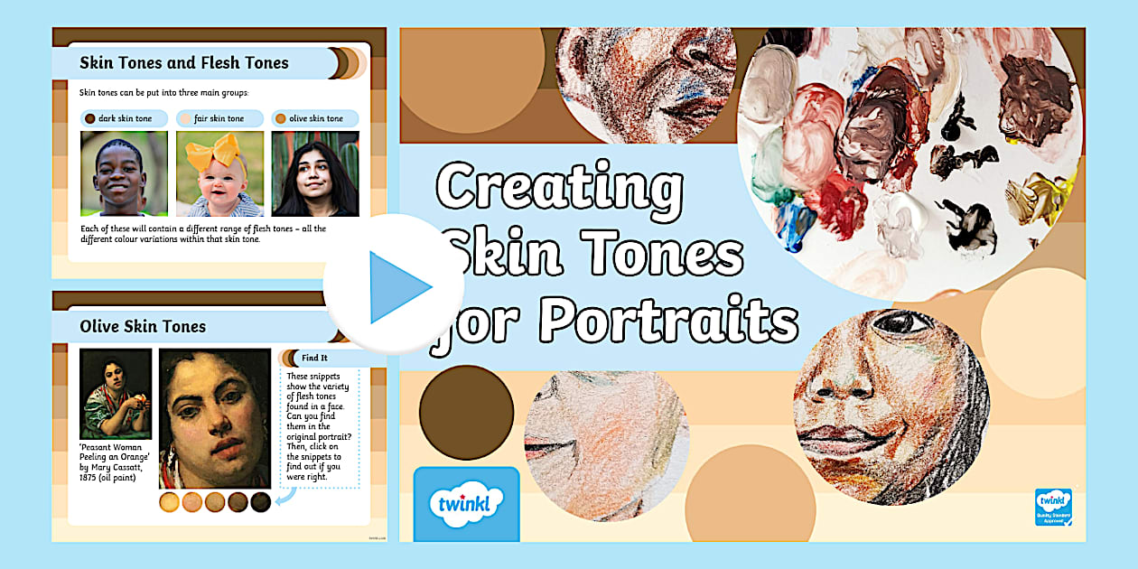 KS2 Creating Skin Tones for Portraits PowerPoint - Twinkl