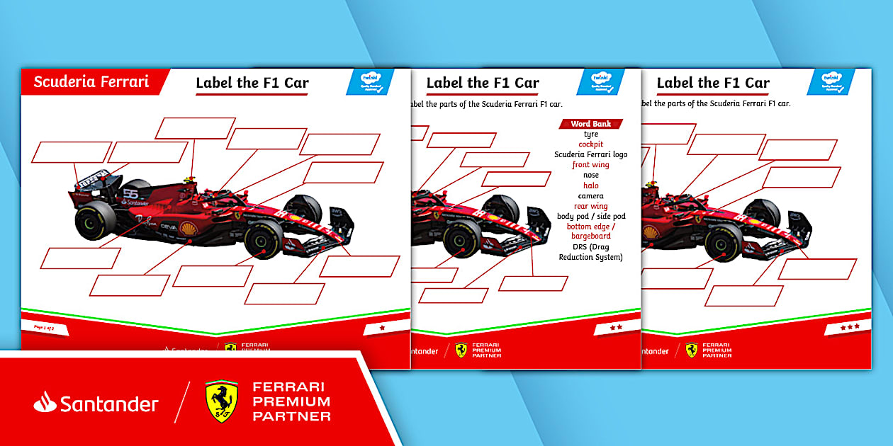 FREE! - Scuderia Ferrari F1: Labelling a Ferrari Car