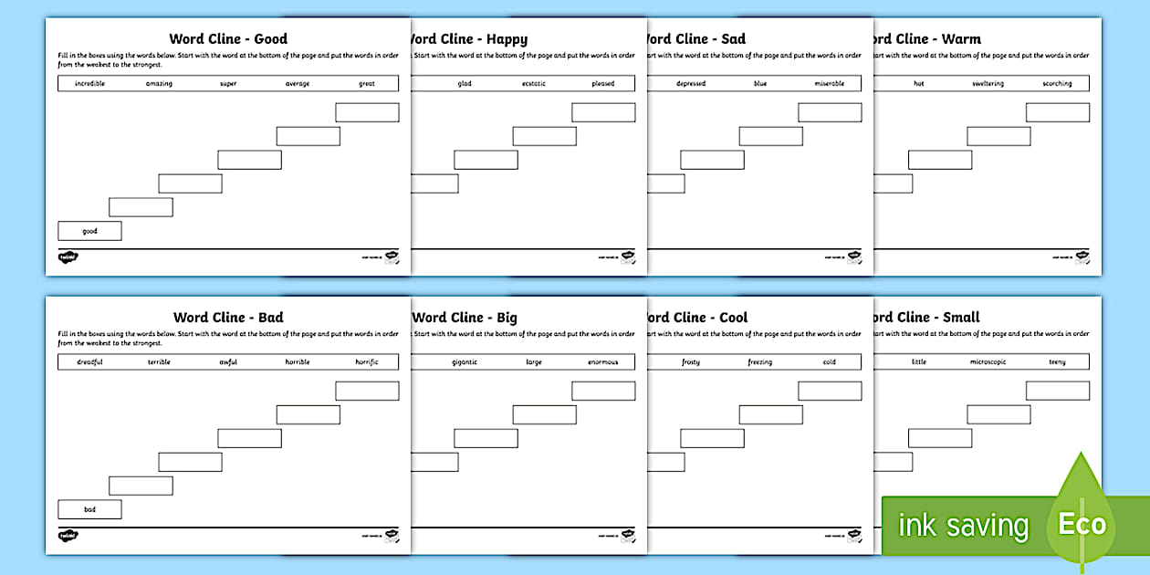 Word Clines Activity Pack