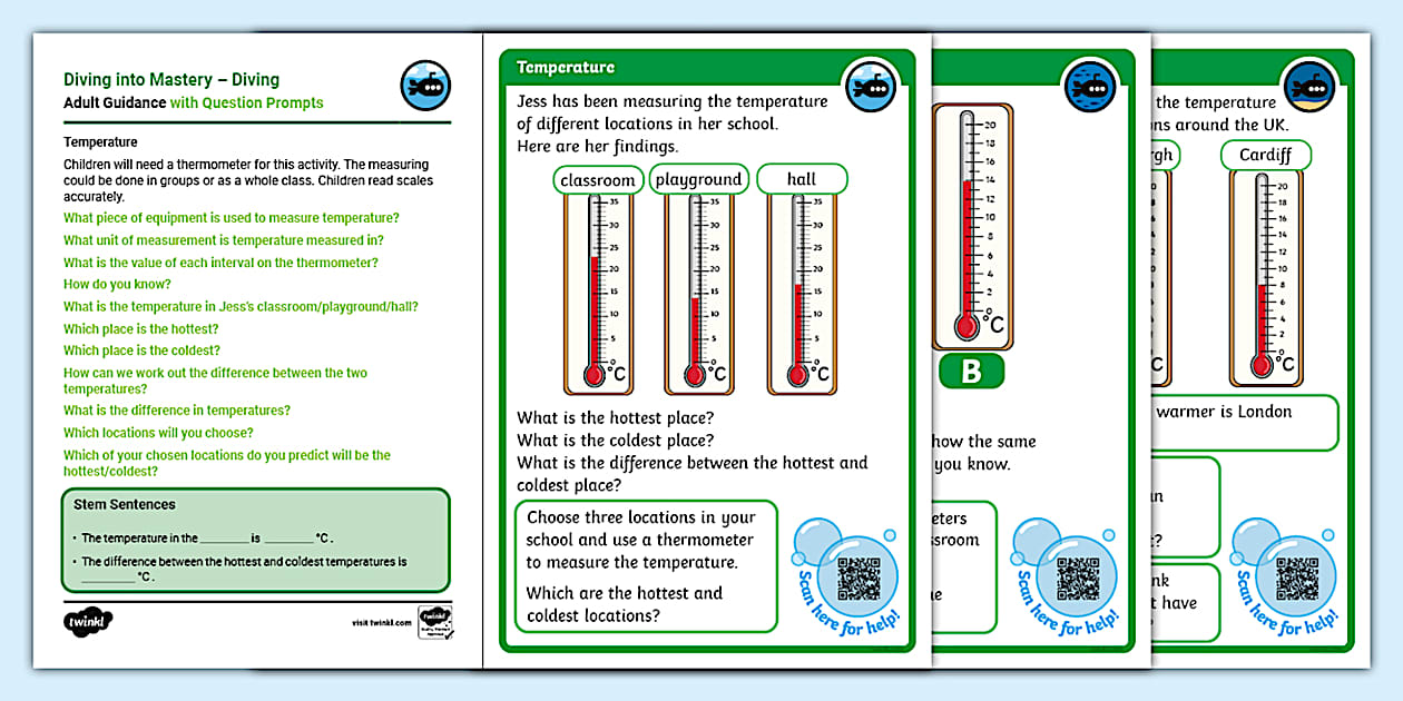 Year 2 Temperature: Diving into Mastery Activity Cards