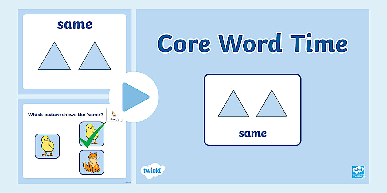Core Word PowerPoint - Same/Different (teacher made)