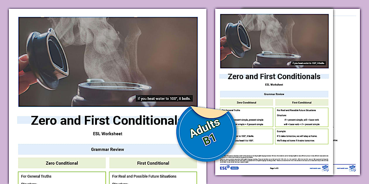 ESL Zero and First Conditionals Worksheet [Adults, B1]