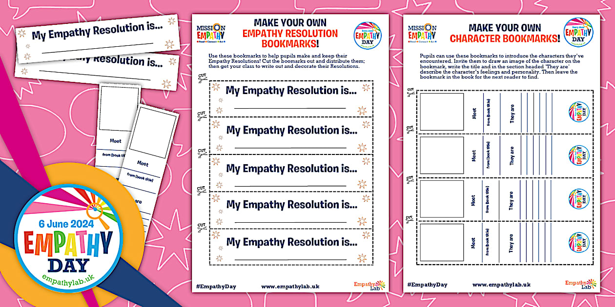 FREE! - Empathy Day Make Your Own Bookmarks (Teacher-Made)