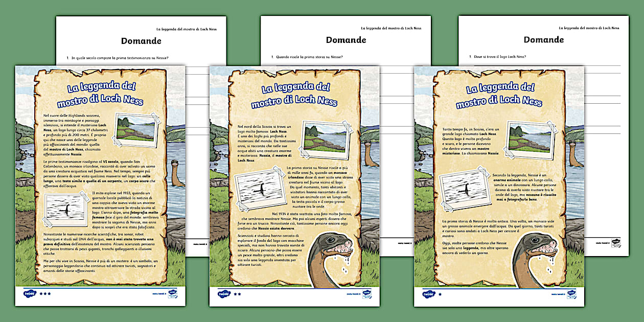 La leggenda di Nessie, il mostro di Loch Ness (teacher made)