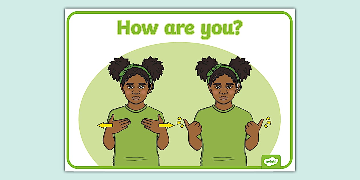 Auslan How Are You Display Poster (teacher made) - Twinkl