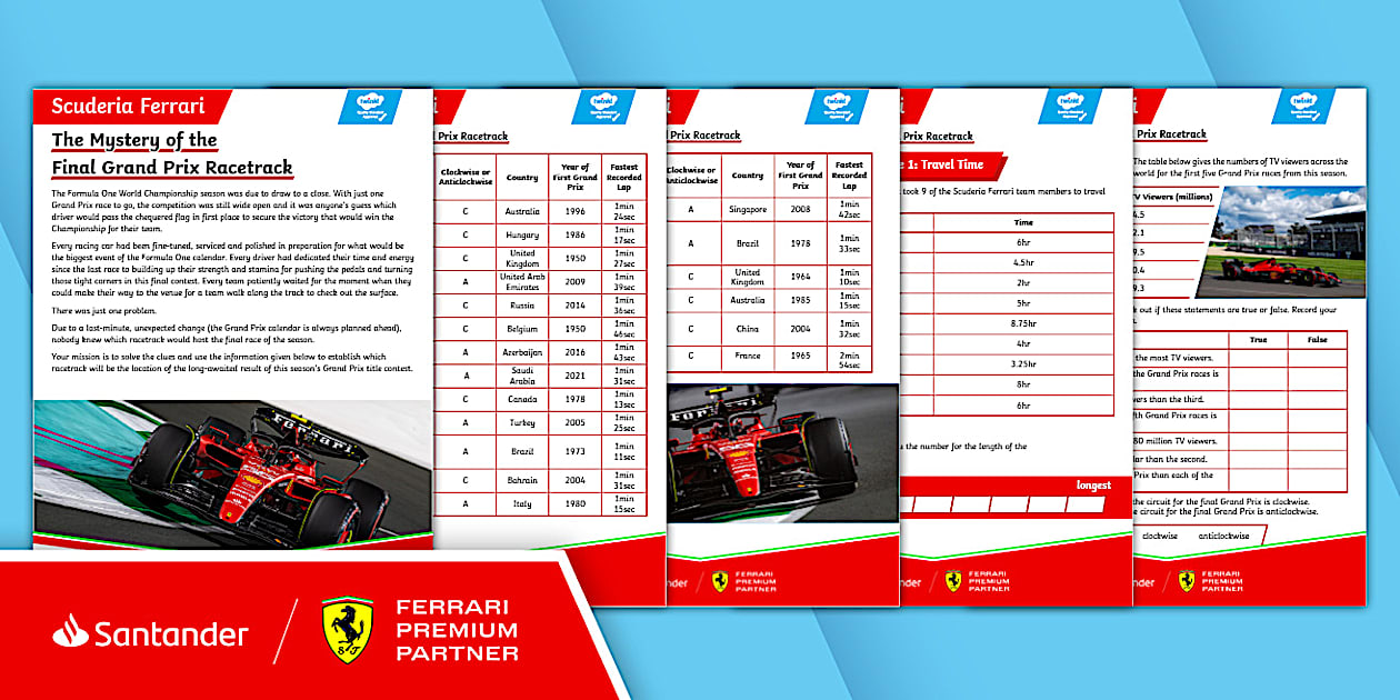 FREE! - Grand Prix Maths Game – Exciting Math Mystery Activity