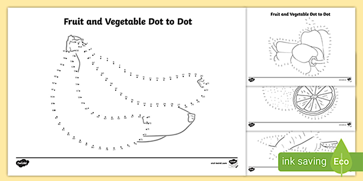 Dot to Dot up to 100 Worksheets | Dot To Dot Food - Twinkl