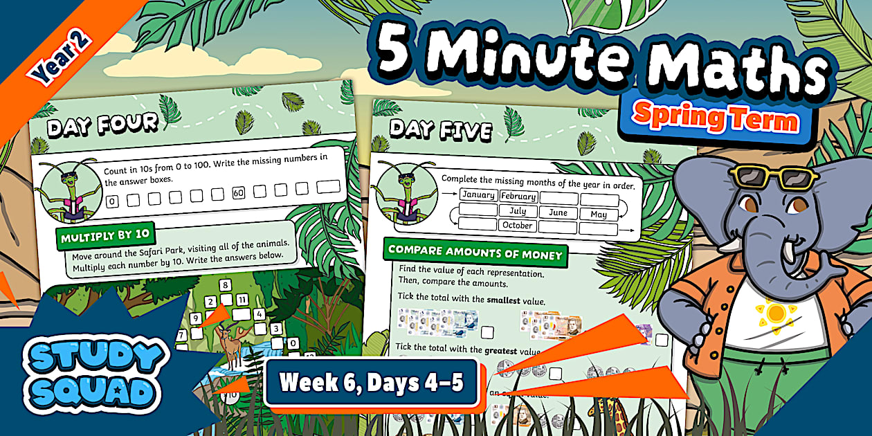 👉 Study Squad 5 Minute Maths - Year 2 Spring - Week 6 Days 4-5