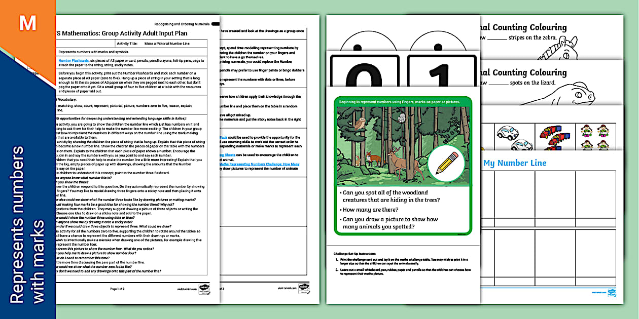 Represent Numbers Pictorial Number Line Plan and Resources