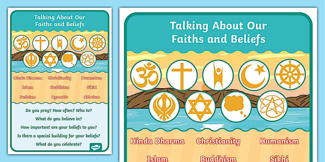 KS1 Talking About Our Faiths and Beliefs Poster - Twinkl