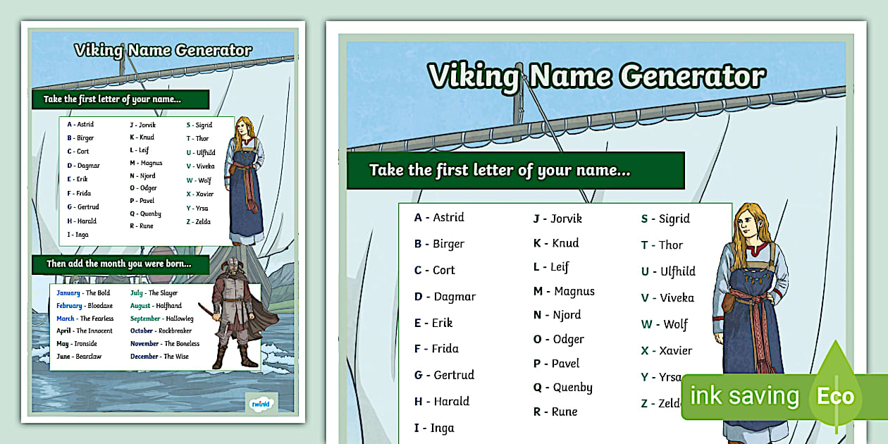 Fun Viking Name Generator - History - KS2 (teacher made)
