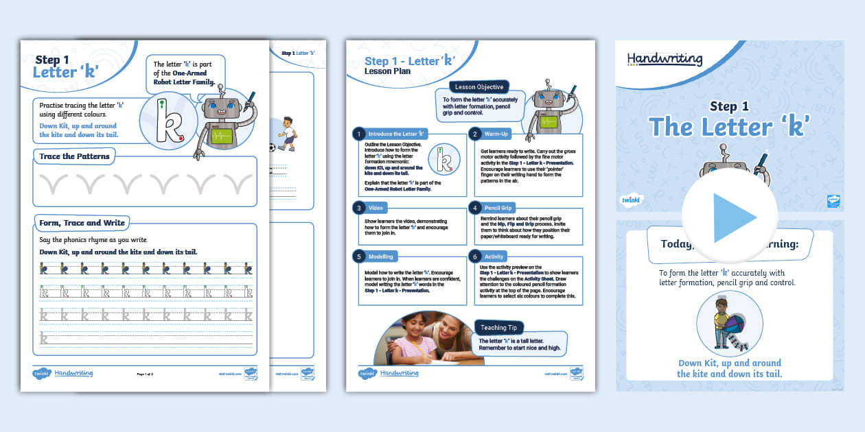 Twinkl Handwriting Scheme: Step 1 Letter 'k' Pack