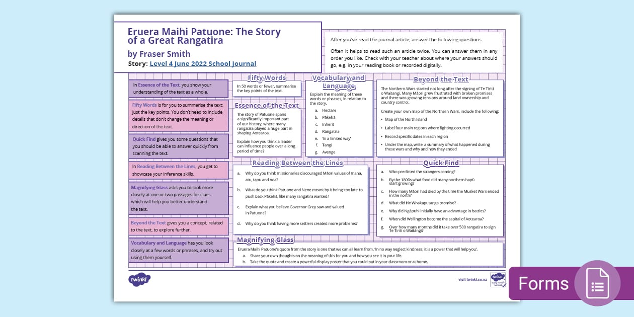 L4 School Journal Eruera Maihi Patuone: The Story of a Great Rangatira