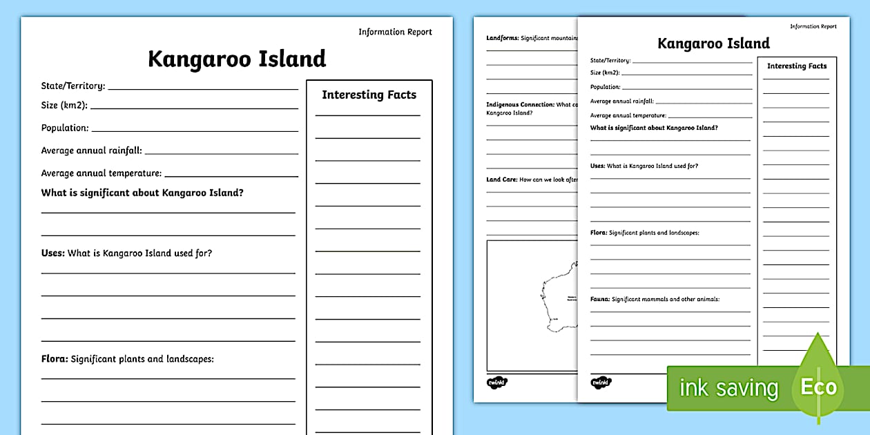 Editable Australian States and Territories – Kangaroo Island Fact File