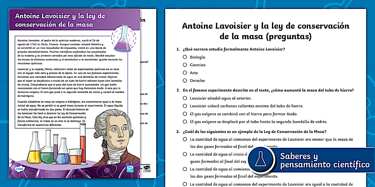 Antoine Lavoisier - la ley de conservación de la masa