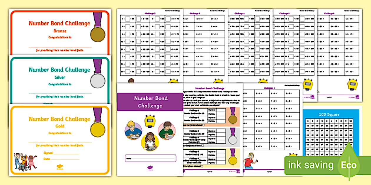👉 Number Bond Challenge Booklet (teacher made) - Twinkl