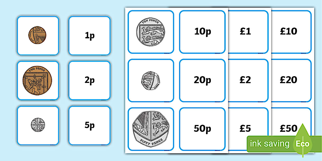 Coin and Note Value Matching Card Activity - Twinkl
