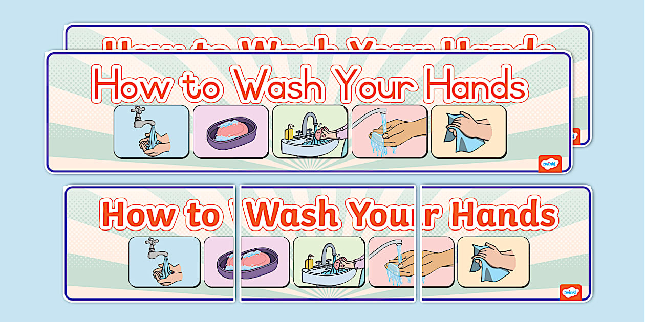 How to Wash Your Hands Display Banner - Twinkl