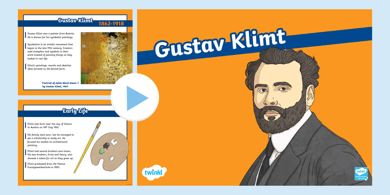 KS2 All About Gustav Klimt PowerPoint (teacher made)