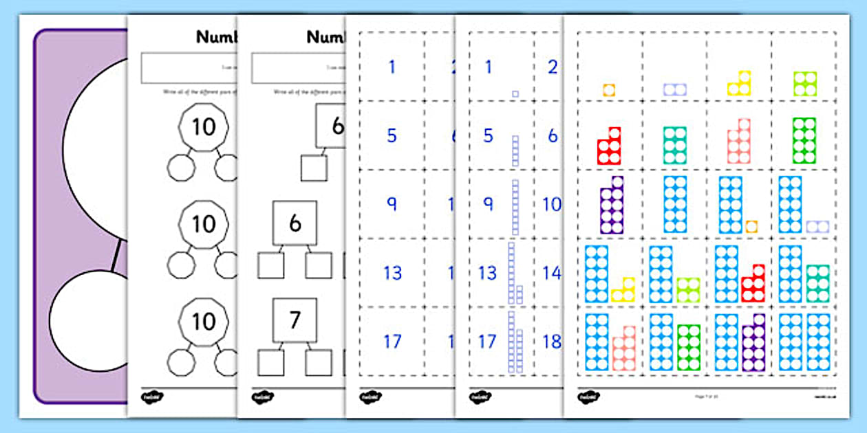 Number Facts to 20 Part Part Whole Model Activity Pack