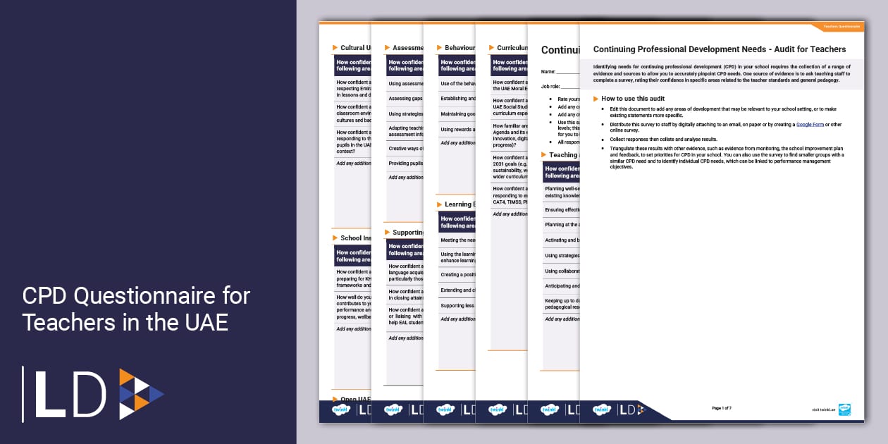 CPD Questionnaire for Teachers in the UAE | Twinkl CPD