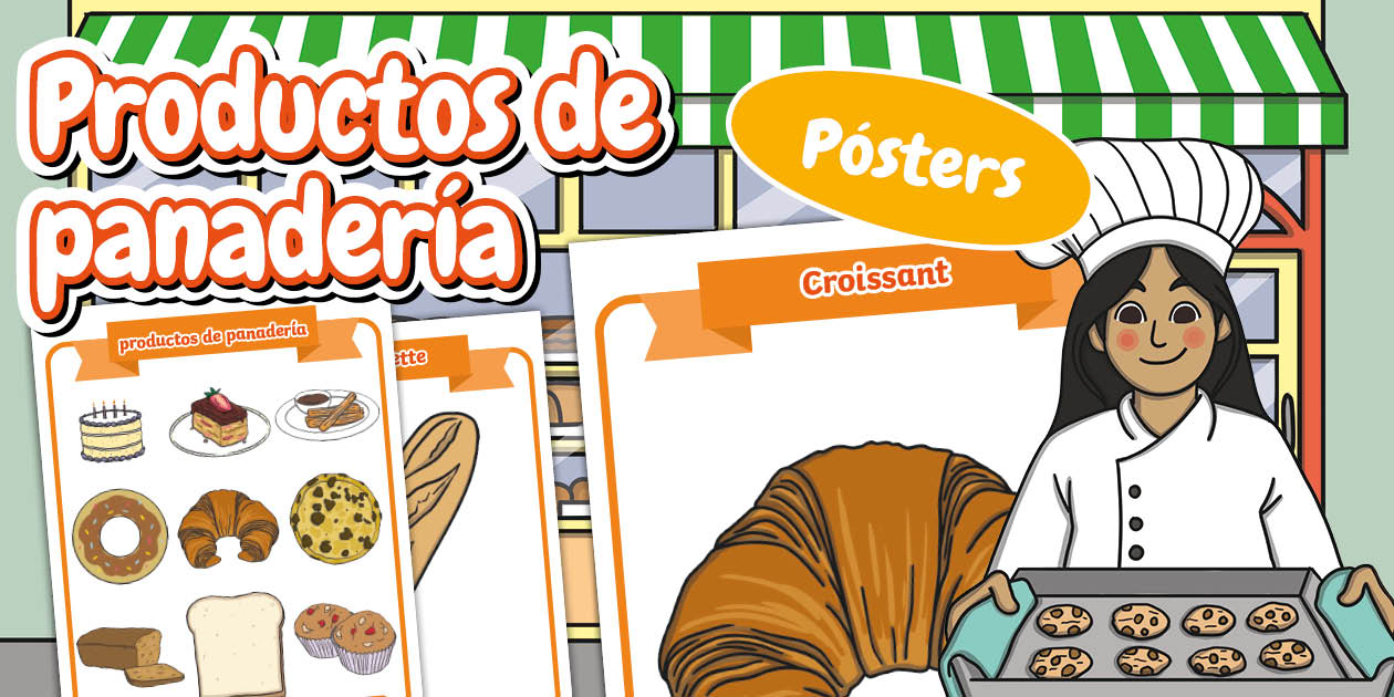 Pósters de Panadería: Productos alimenticios para niños
