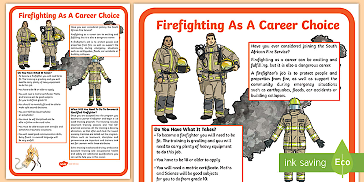 Firefighting As A Career Choice A4 Display Poster - Twinkl