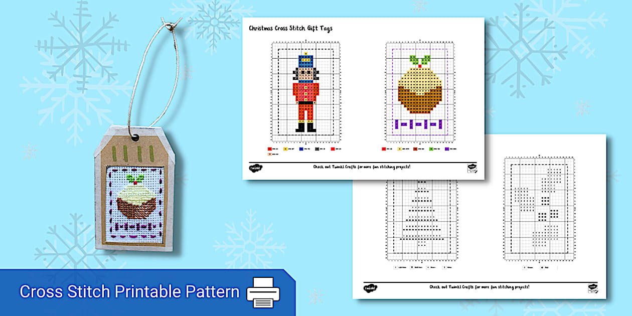 Christmas Cross Stitch Gift Tags Pattern - Christmas Crafts