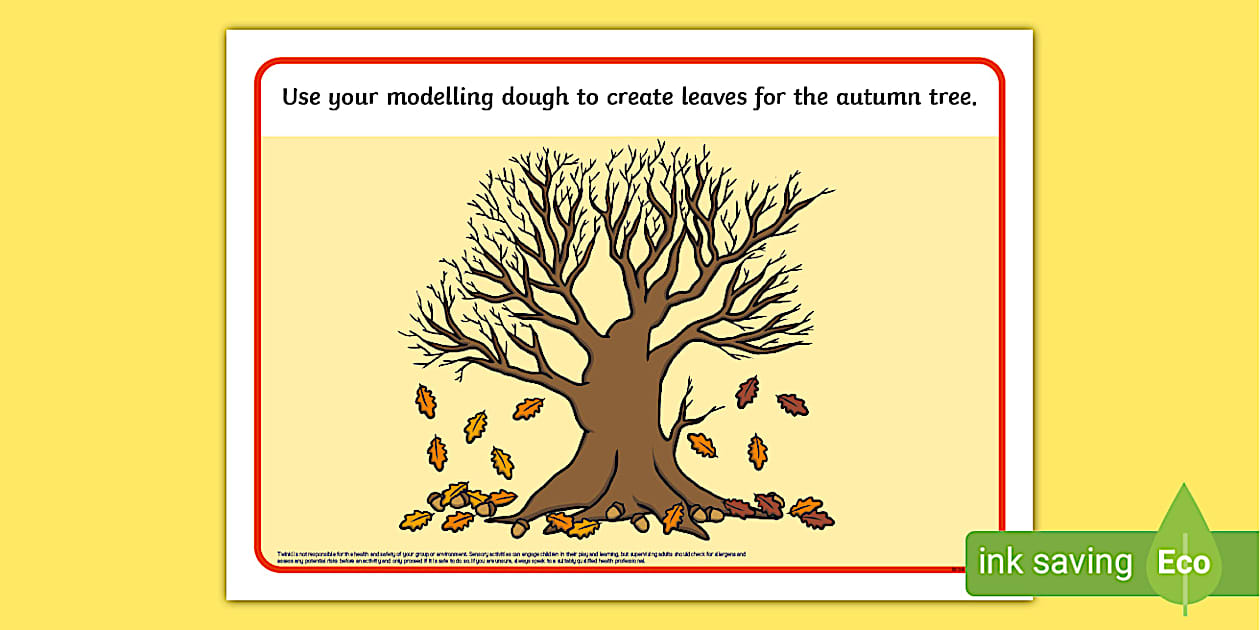 Editable Autumn Tree Modelling Dough Mat (teacher made)