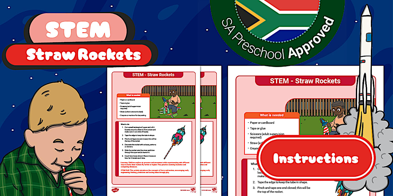 Preschool: STEM- Straw Rockets Instructions