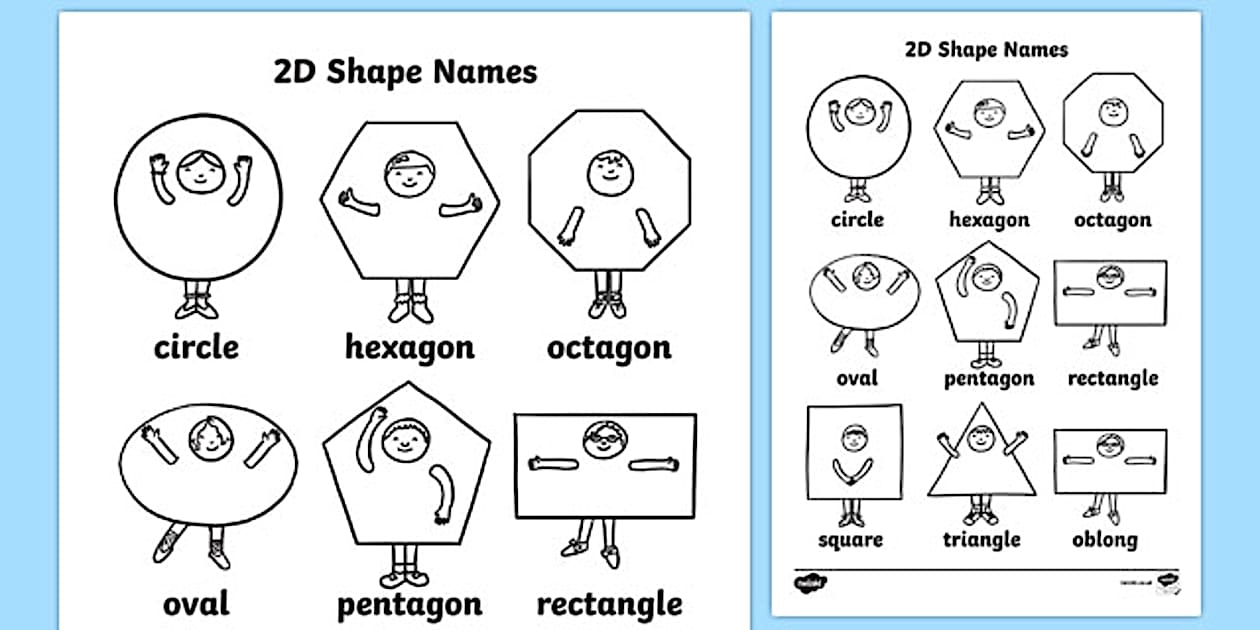 Editable 2D Shapes Words Colouring Sheets (teacher made)