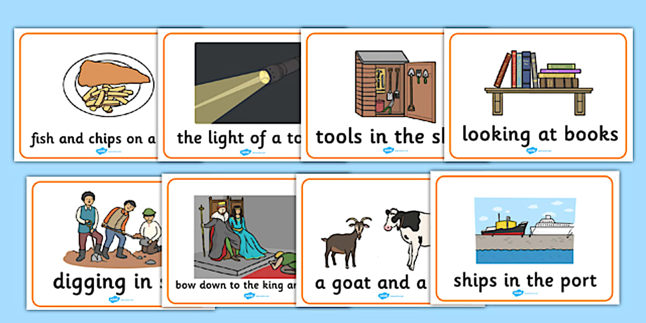 Phase 3 Captions and Pictures Display Posters - Twinkl