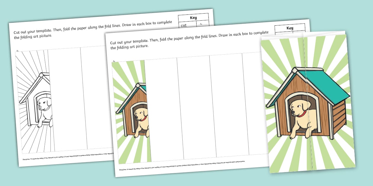 Dog Kennel Folding Art Template (teacher made) - Twinkl