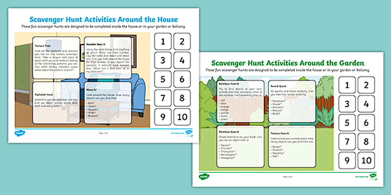 Scavenger Hunt Challenge Cards - School Closure Resources