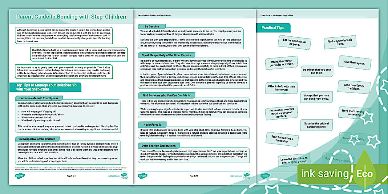 Parent Guide to Bonding with Step-Children - Twinkl