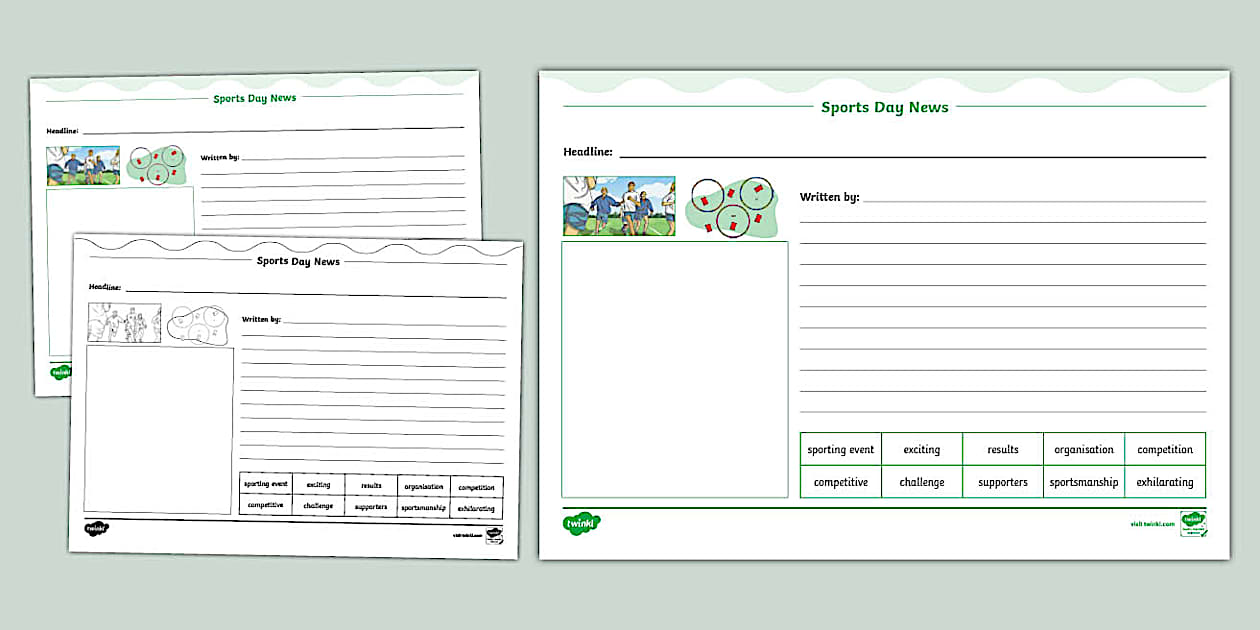 Sports Day Recount Newspaper Template (teacher made)