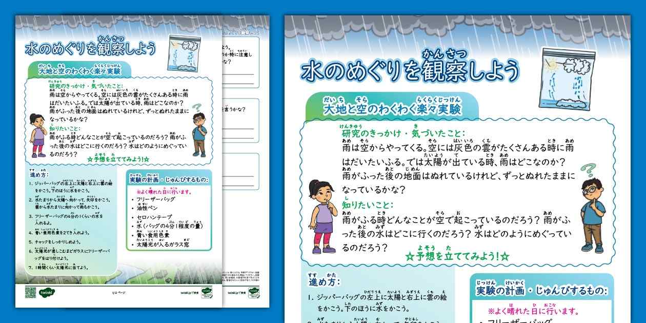夏の科学実験 水のめぐり Summer Experiment: Water Cycle