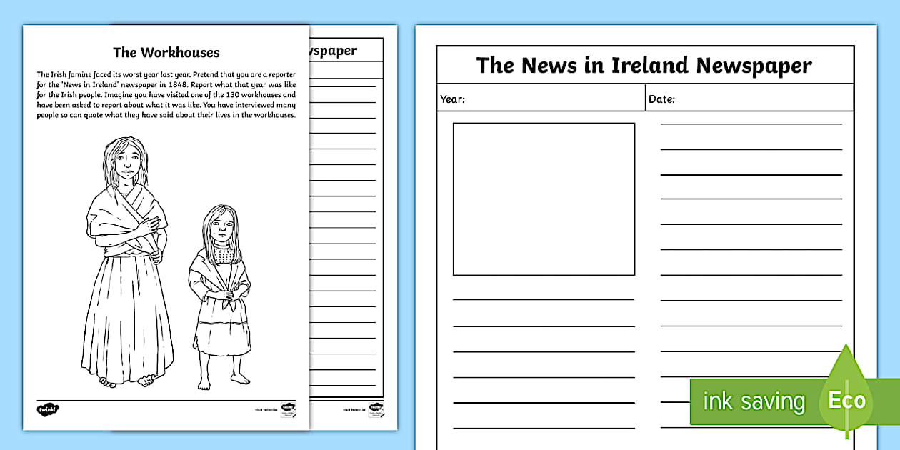 Editable The Workhouses Newspaper Report Worksheet - Twinkl