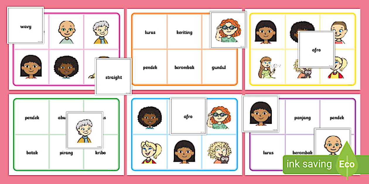 Kita Semua Berbeda: Hair Matching Cards Board Game Indonesian